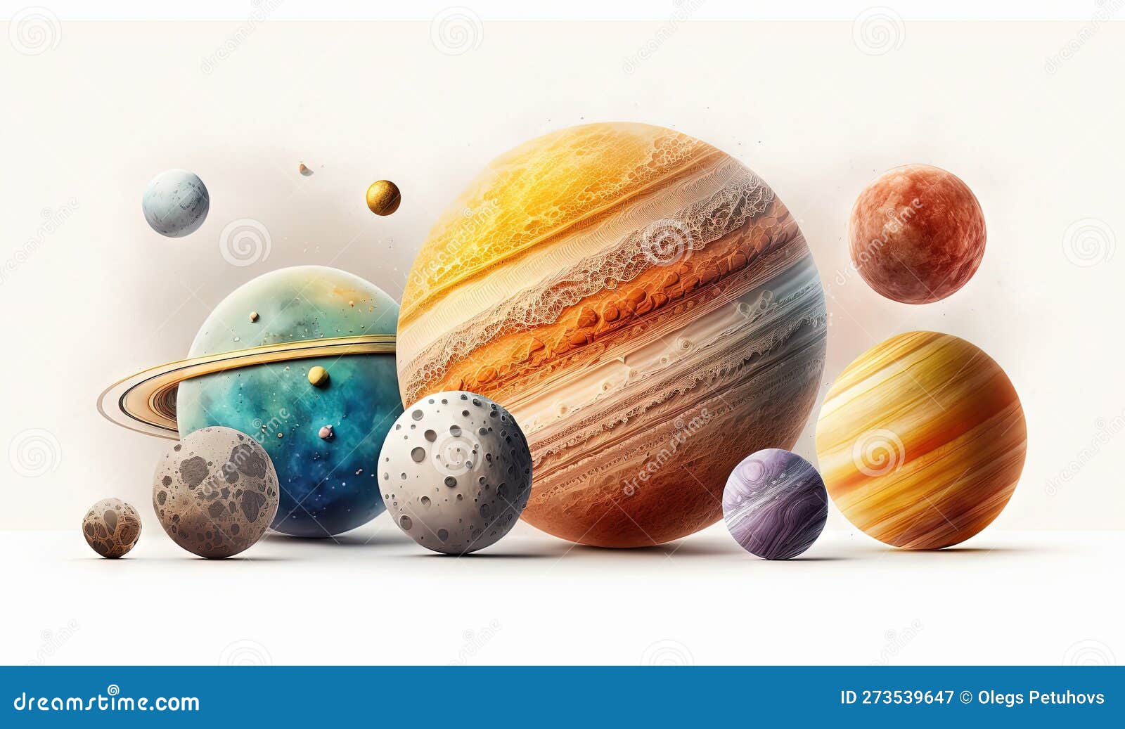 A Group of Different Planets with Their Names on Them, Including the ...