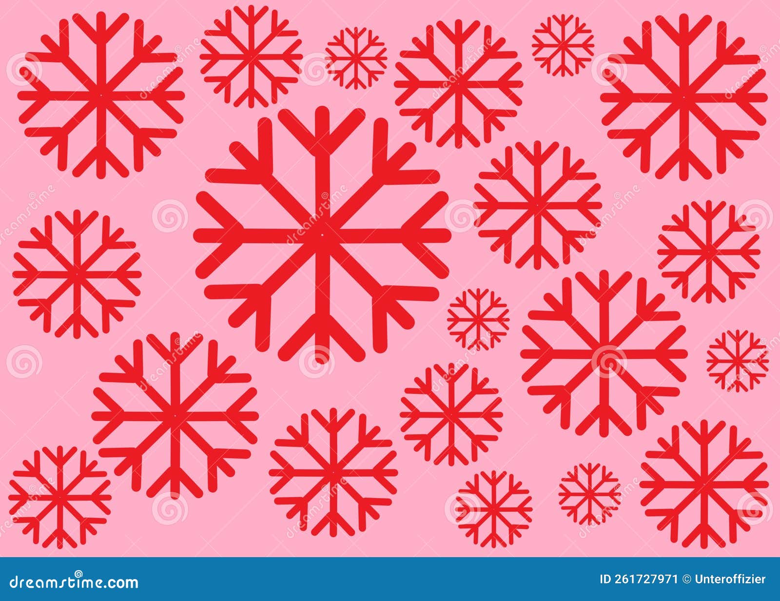 A Group of Different Sized Red Simple Snowflake Outline Graphics ...