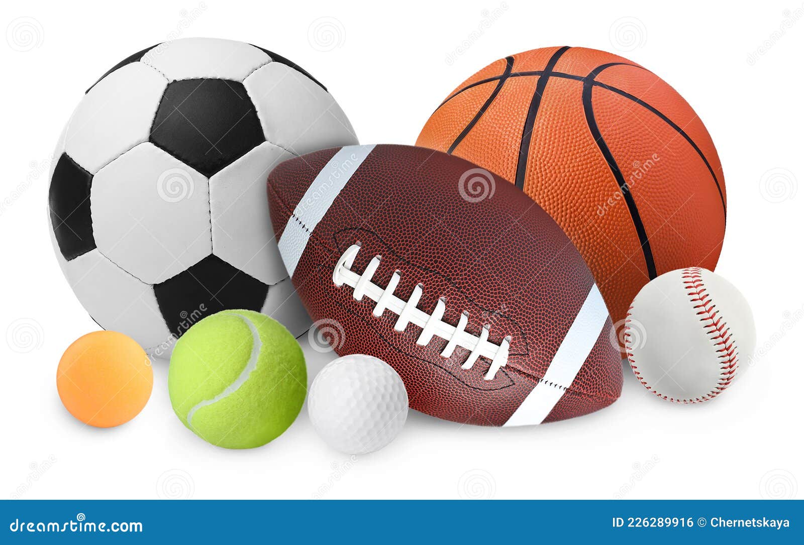 Group of Different Sport Balls on White Background Stock Photo - Image ...
