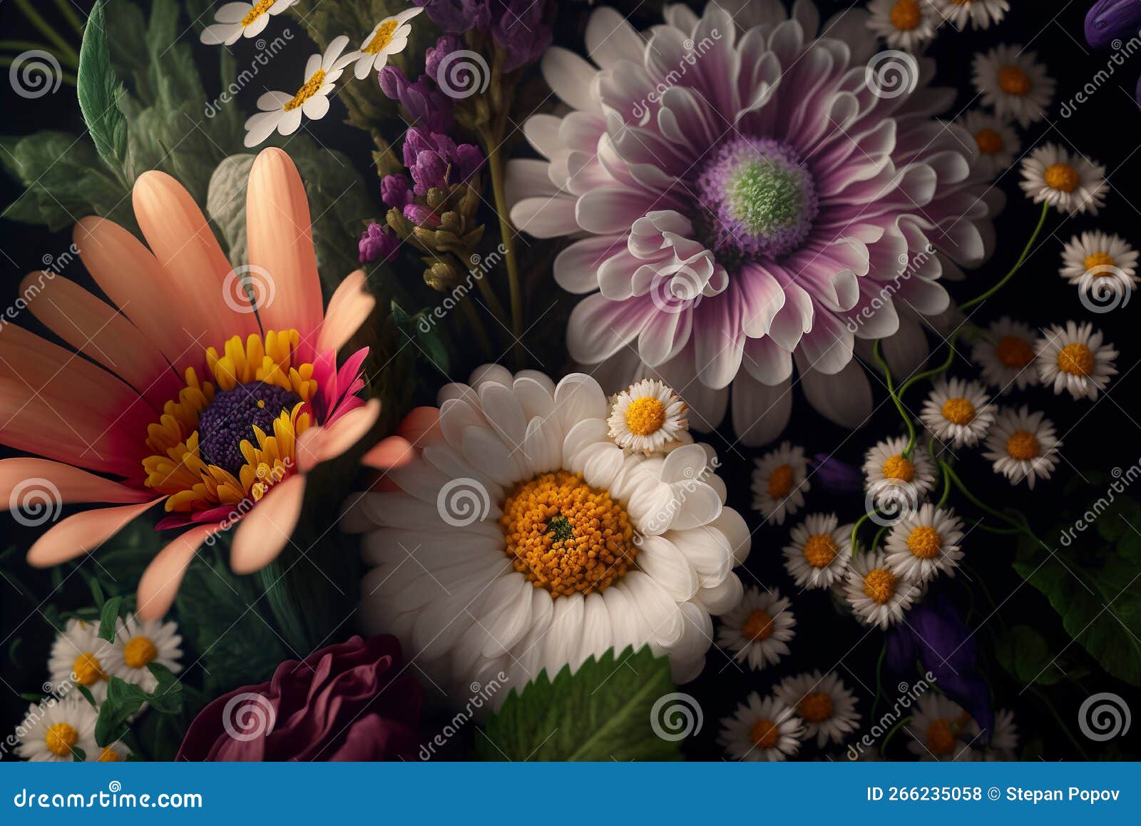 A Group of Different Spring Flowers. Created with Generative AI Stock ...