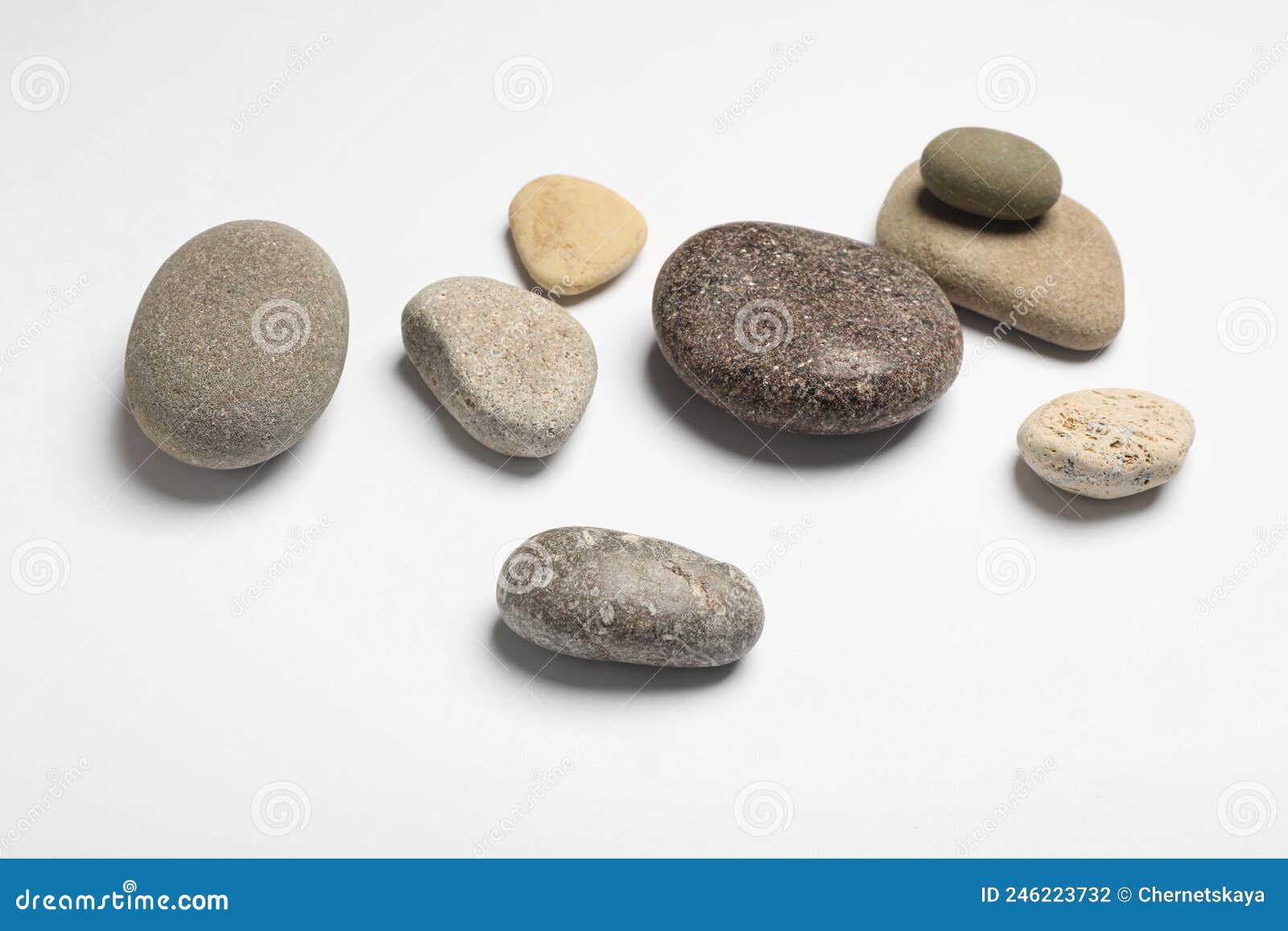 Group of Different Stones on White Background Stock Photo - Image of ...