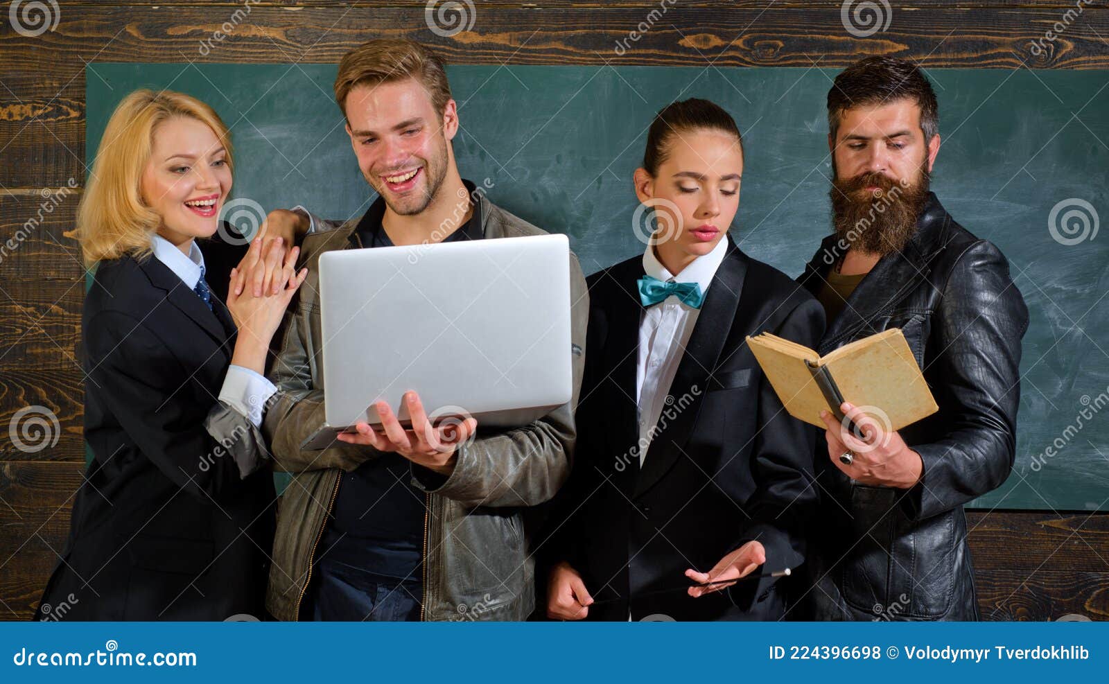 Group of Different Students, Common Project, Teamwork. Stock Photo ...