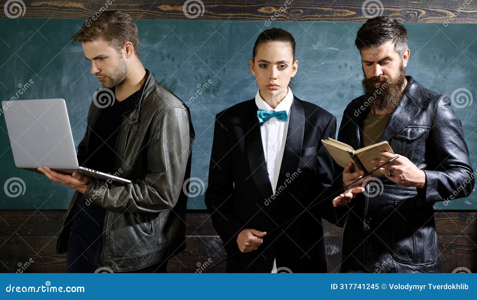 Group of Different Students. People Learning Process Concept. Stock ...