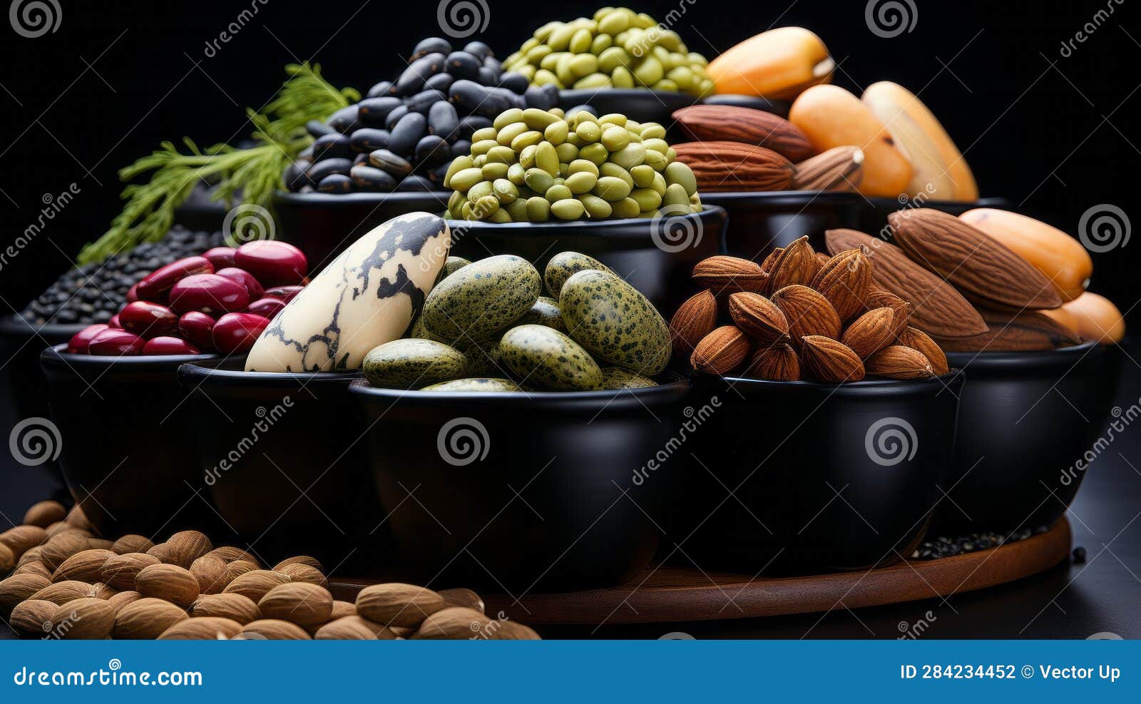 A Group of Different Types of Seeds Close-up. Generative AI. Stock ...