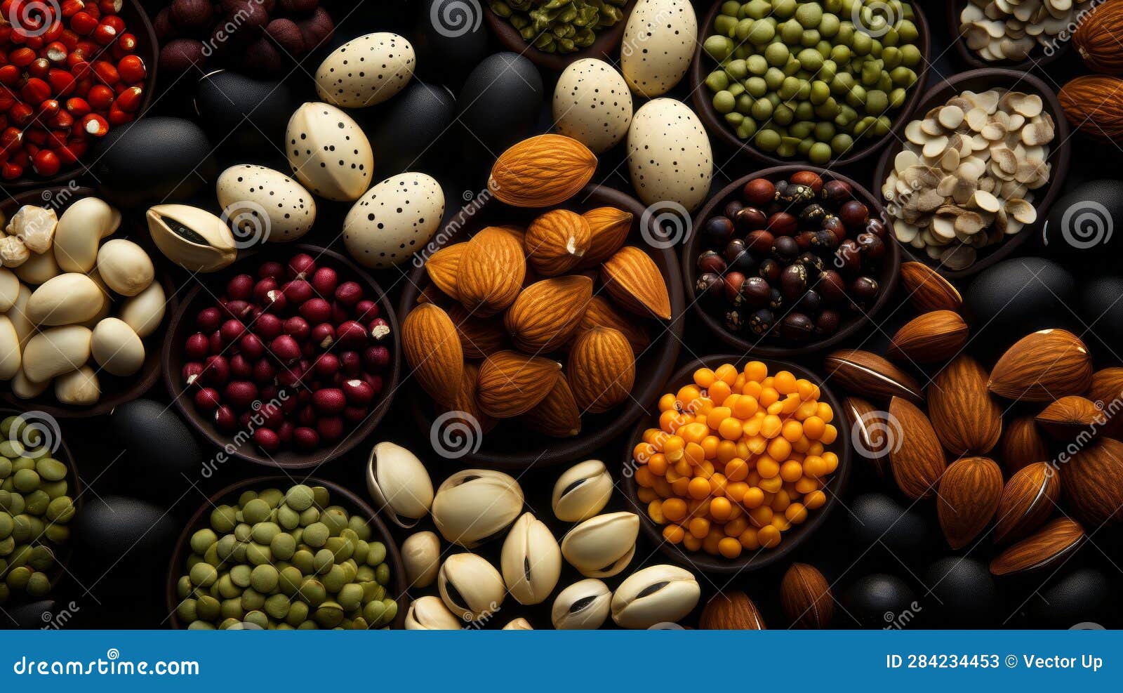 A Group of Different Types of Seeds Close-up. Generative AI. Stock ...