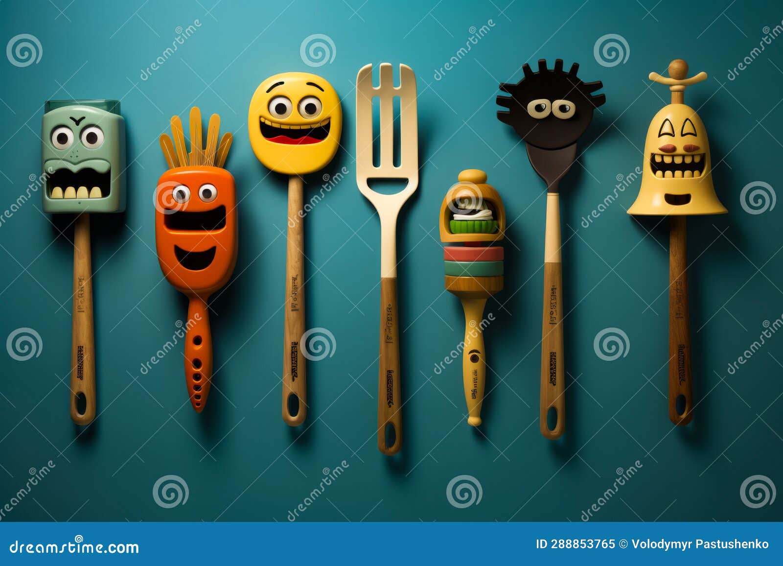 Group of Different Types of Toys on Table with Blue Background ...