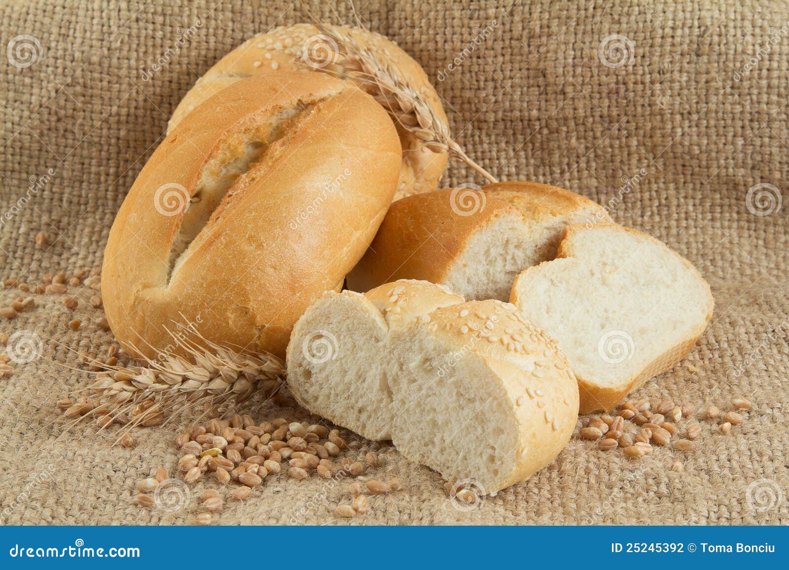 Group of Different Types of White Bread Stock Photo - Image of harvest ...