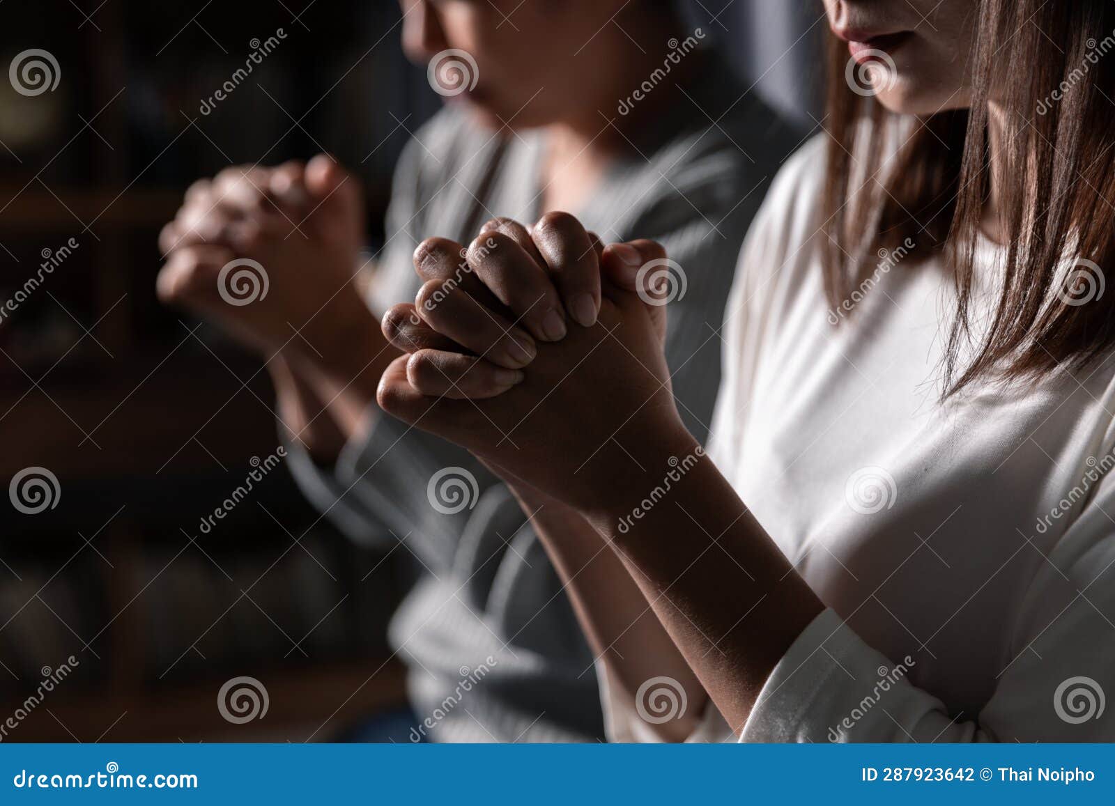 Group of Different Women Praying Together, Christians and Bible Study ...