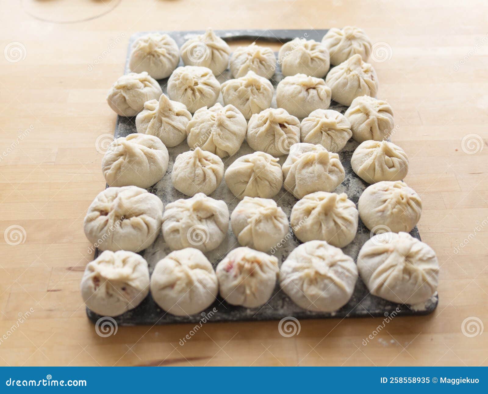 Raw dim sum on a tray stock image. Image of brunch, cuisine - 258558935