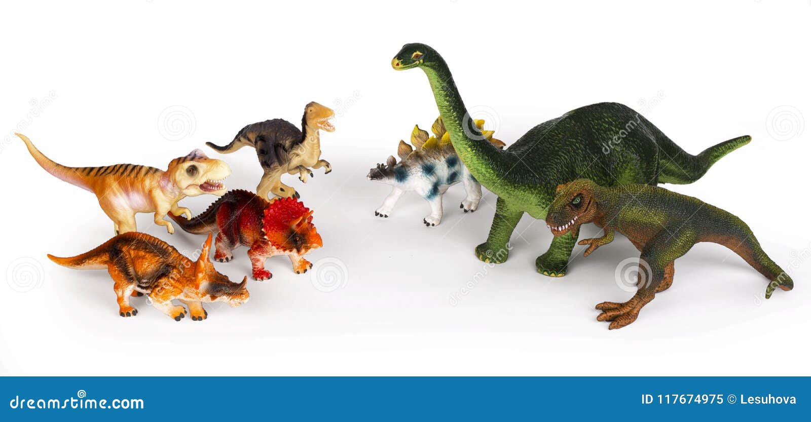 Group of Dinosaurus Plastic Toy Models Stock Image - Image of large ...