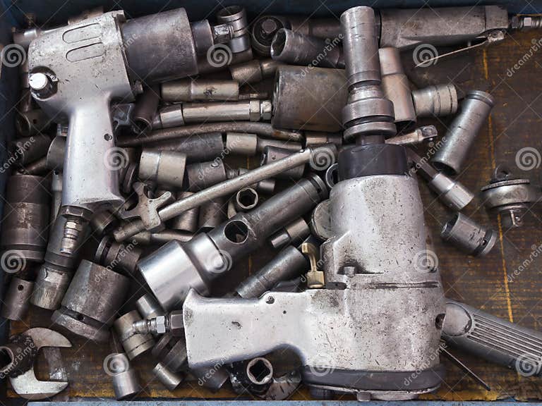 Group of dirty tools set stock image. Image of industrial - 25541065
