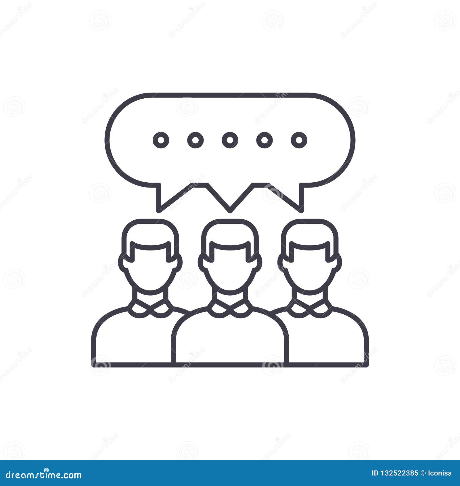 Group Discussion Line Icon Concept. Group Discussion Vector Linear ...
