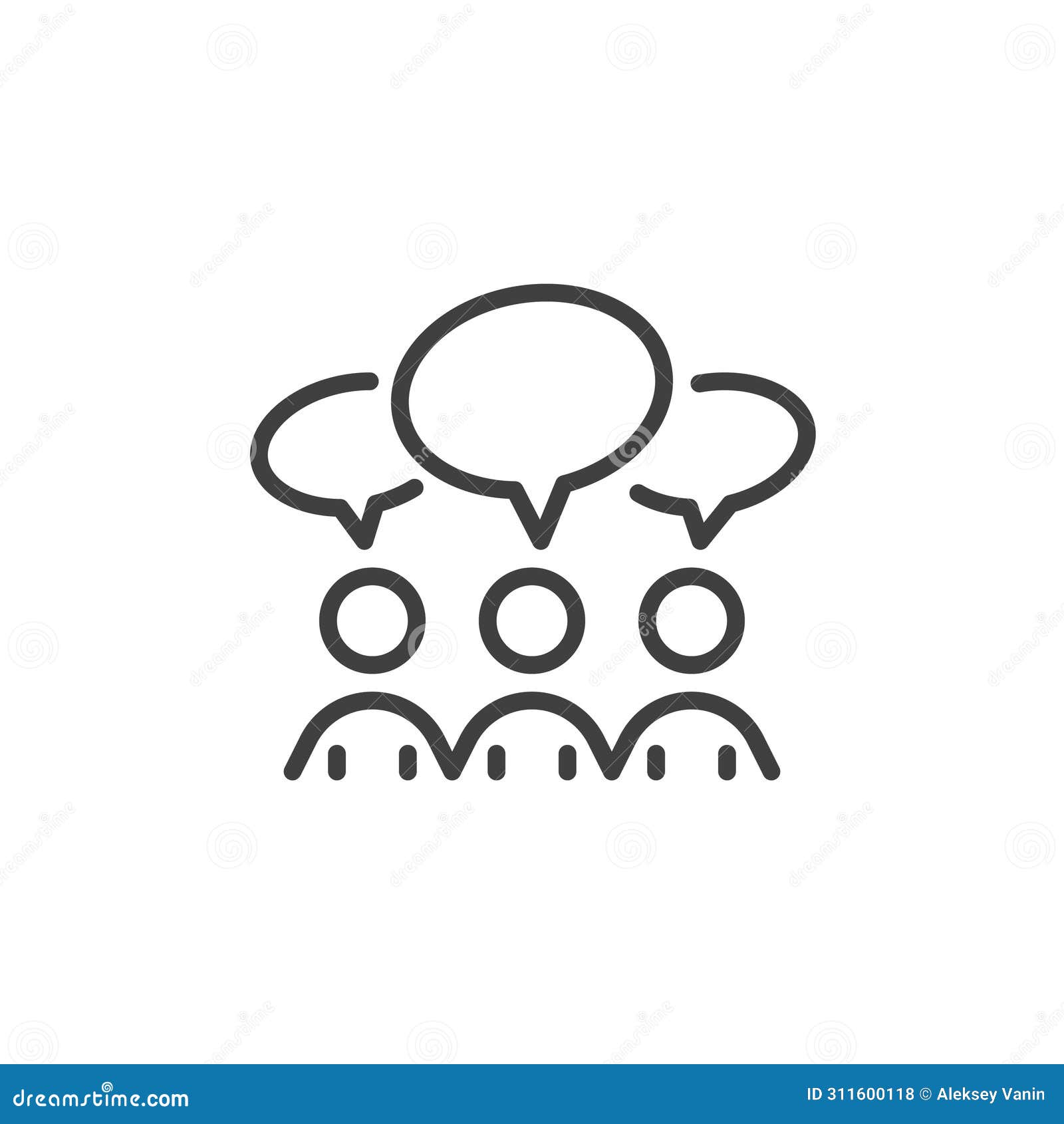 Group Discussion line icon stock illustration. Illustration of icon ...
