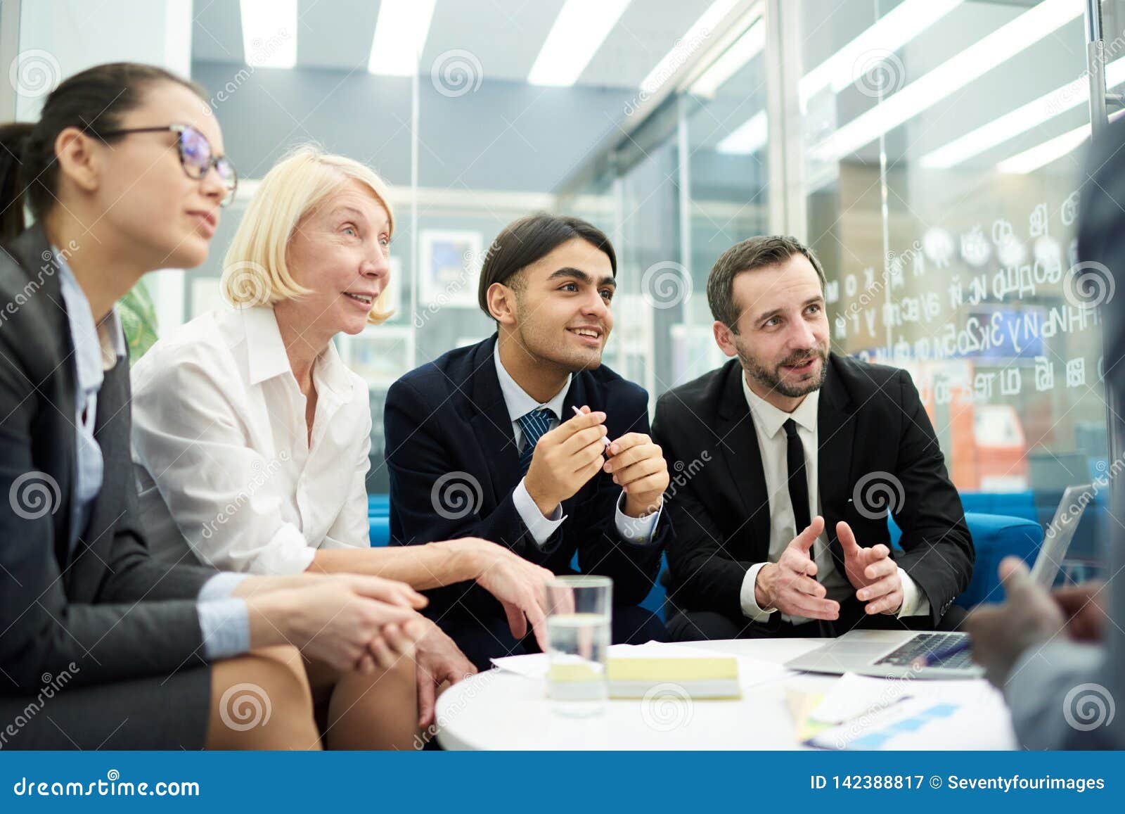 Group Discussion in Office stock image. Image of brainstorming - 142388817