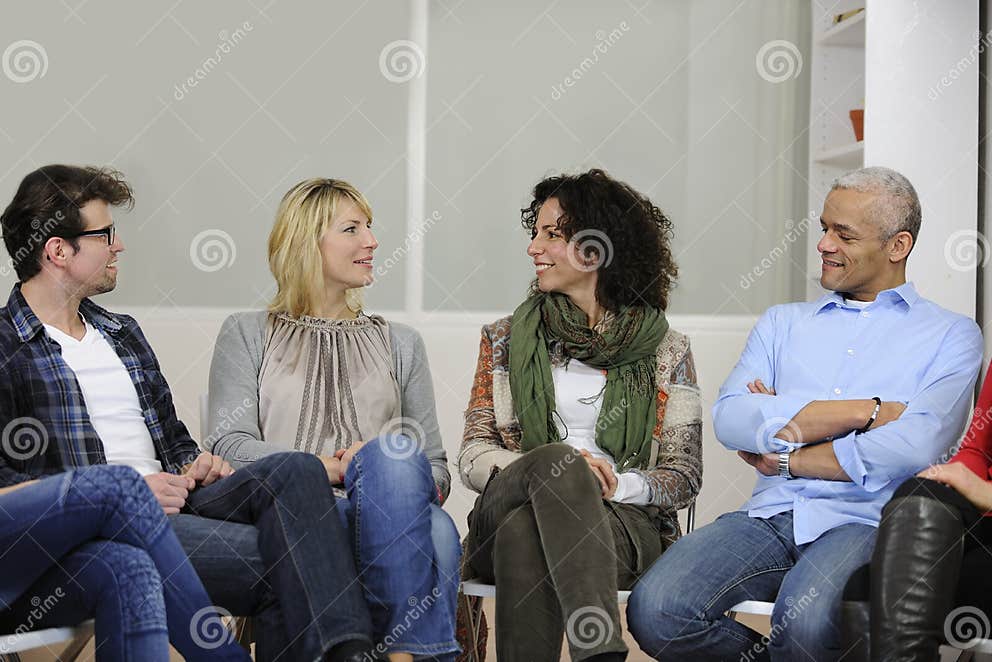 Group Discussion or Therapy Stock Image - Image of discussing ...