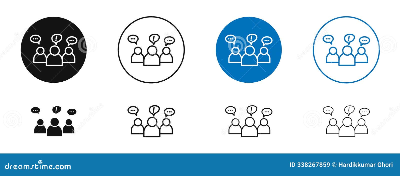 Group Discussion Thin Line Vector Icon Set Stock Vector - Illustration ...