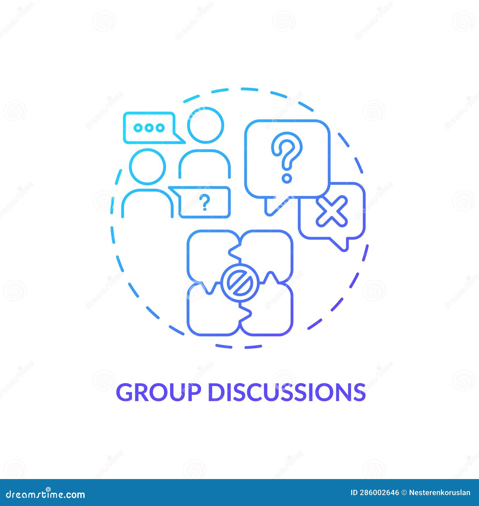 Group Discussions Blue Gradient Concept Icon Stock Vector ...