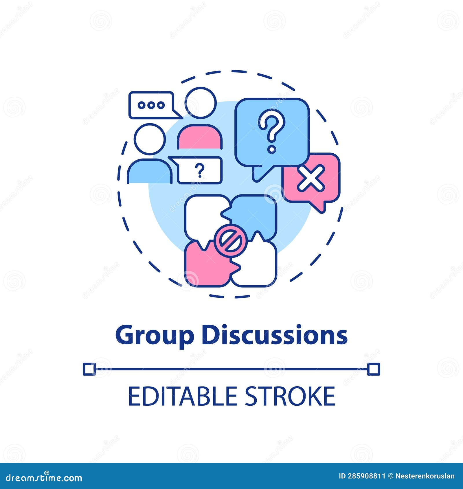 Group Discussions Multi Color Concept Icon Stock Vector - Illustration ...