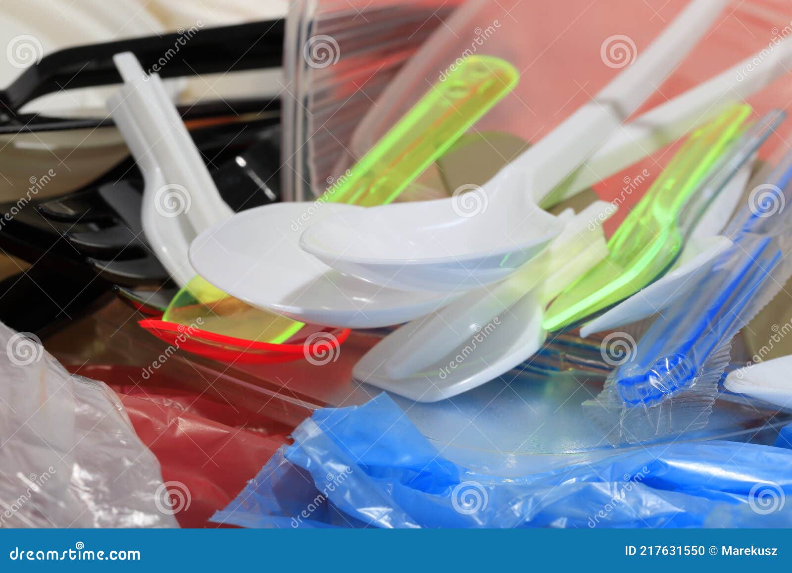 Group of Disposable Plastic Objects Stock Photo - Image of plastic ...