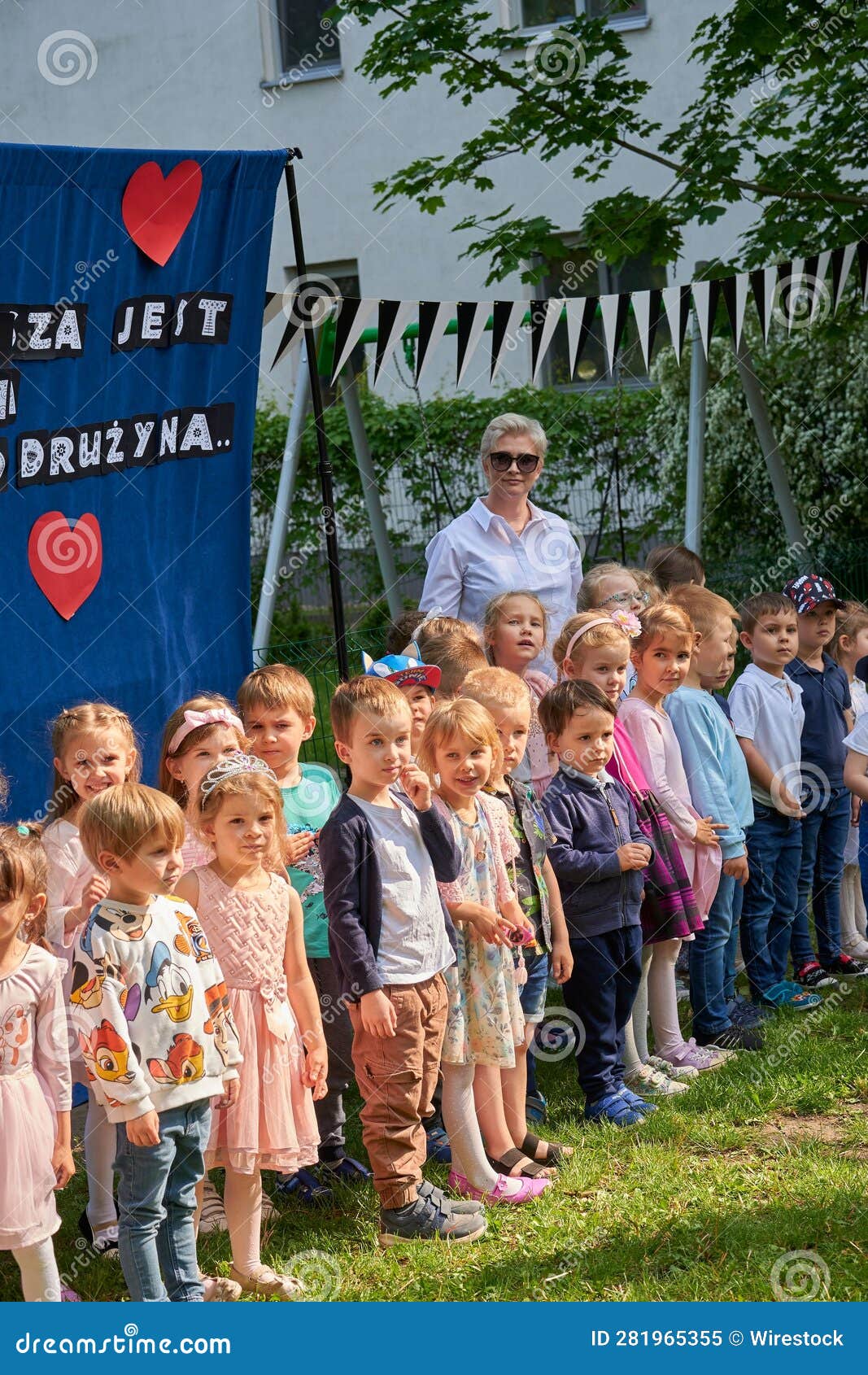 Group of Diverse Children Standing in the Park, Smiling and Enjoying ...