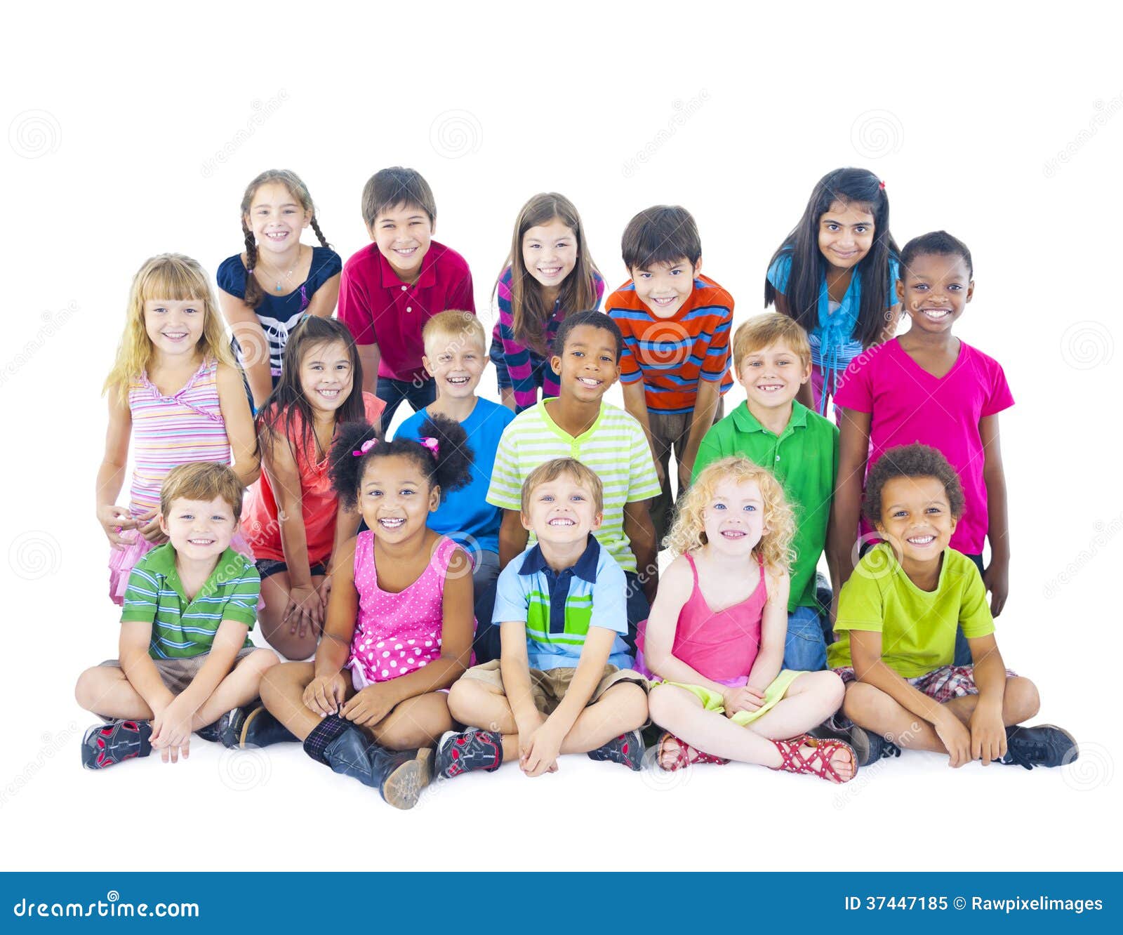 Group of Diverse Children on White Background Stock Image - Image of ...