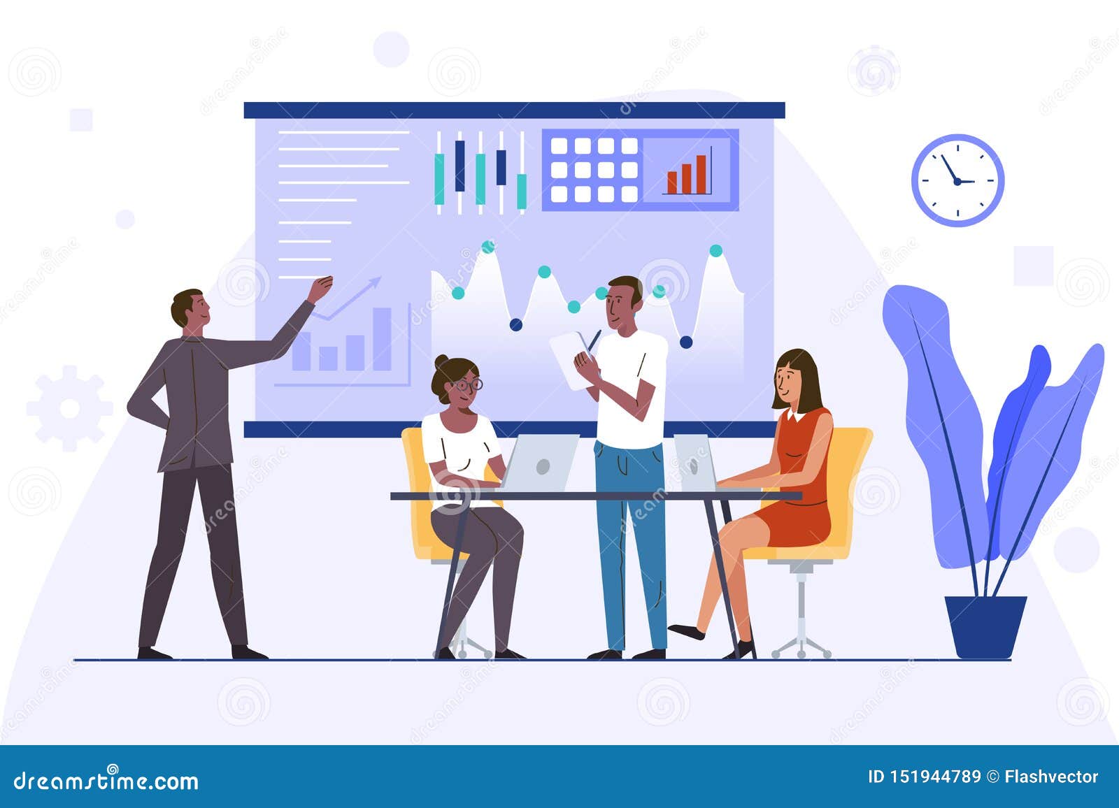 Group of Diverse Colleagues Using Laptops and Making Notes while ...