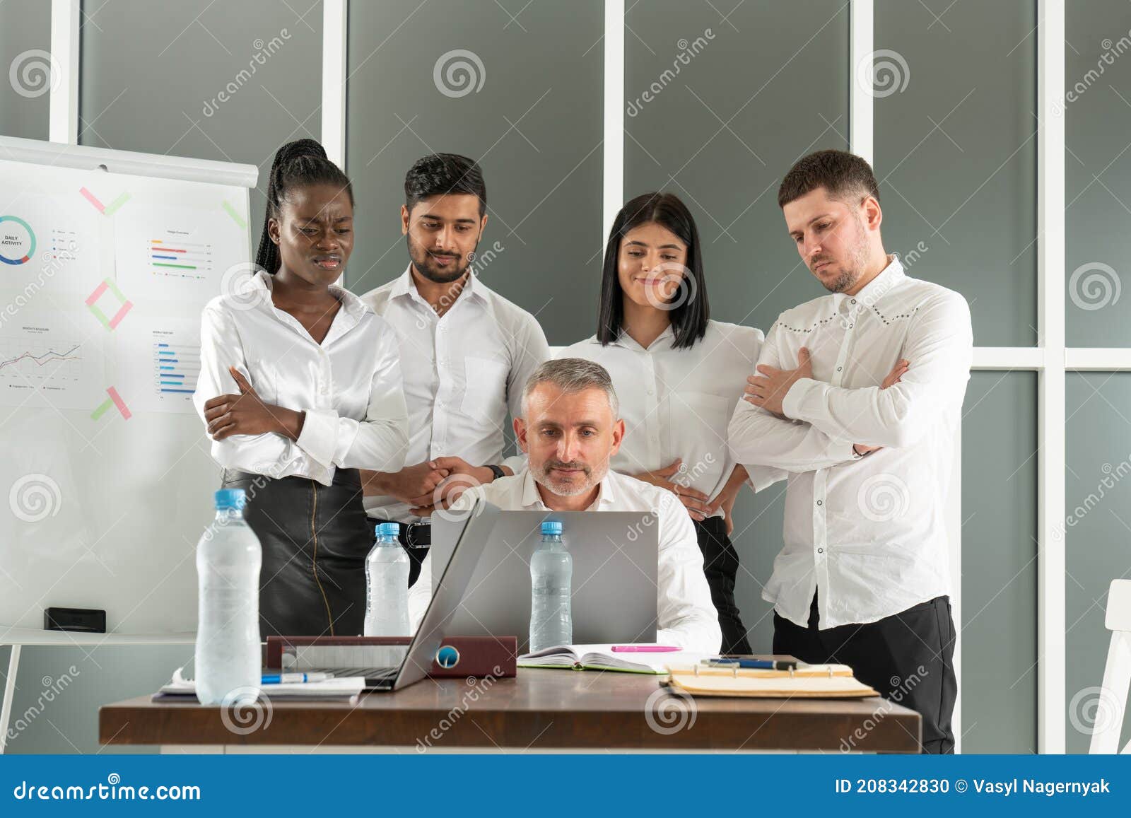 Group of Diverse Colleagues Working on the Computers in the Modern ...