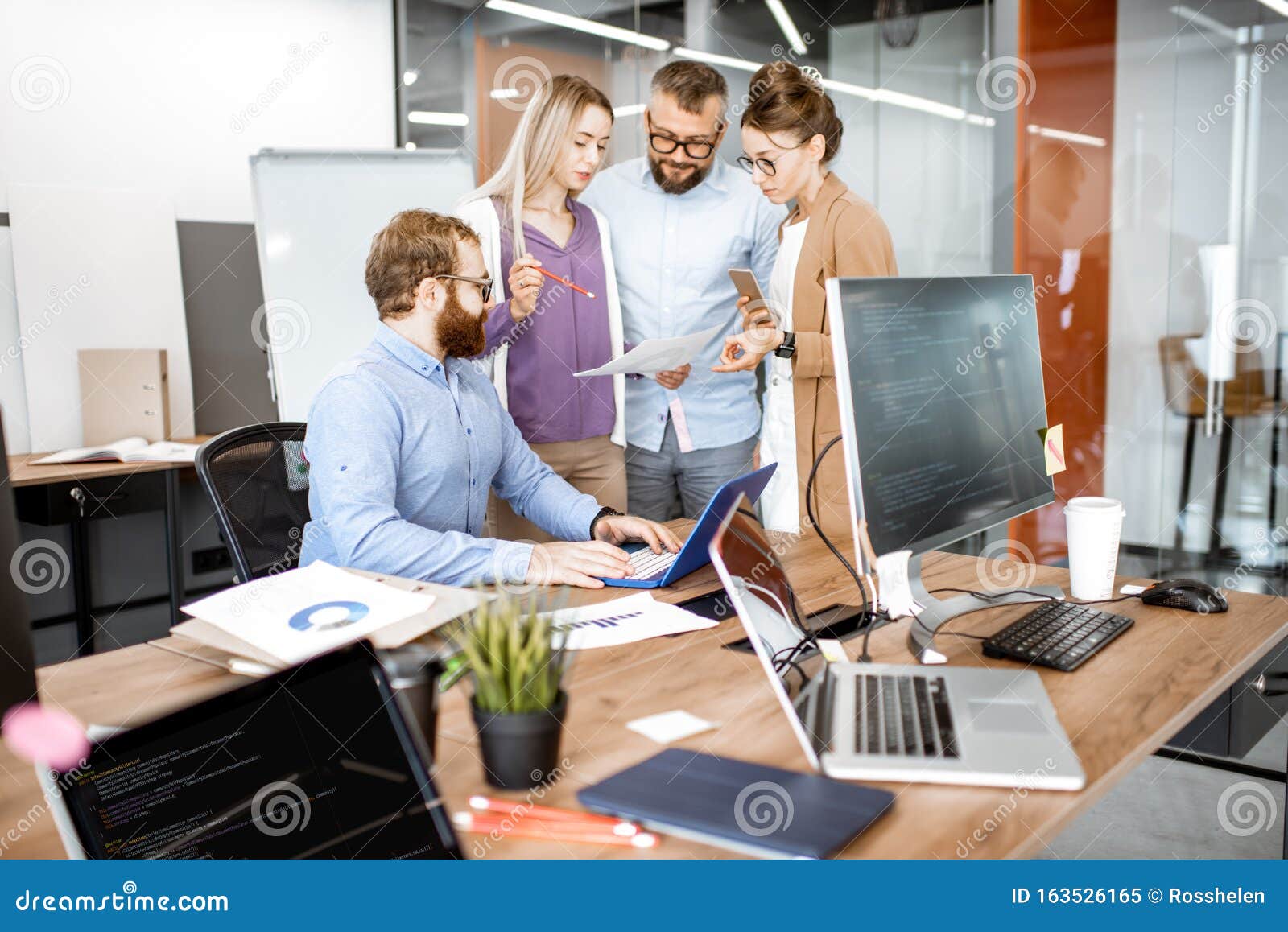 Office Work with Diverse Coworkers Stock Image - Image of colleagues ...
