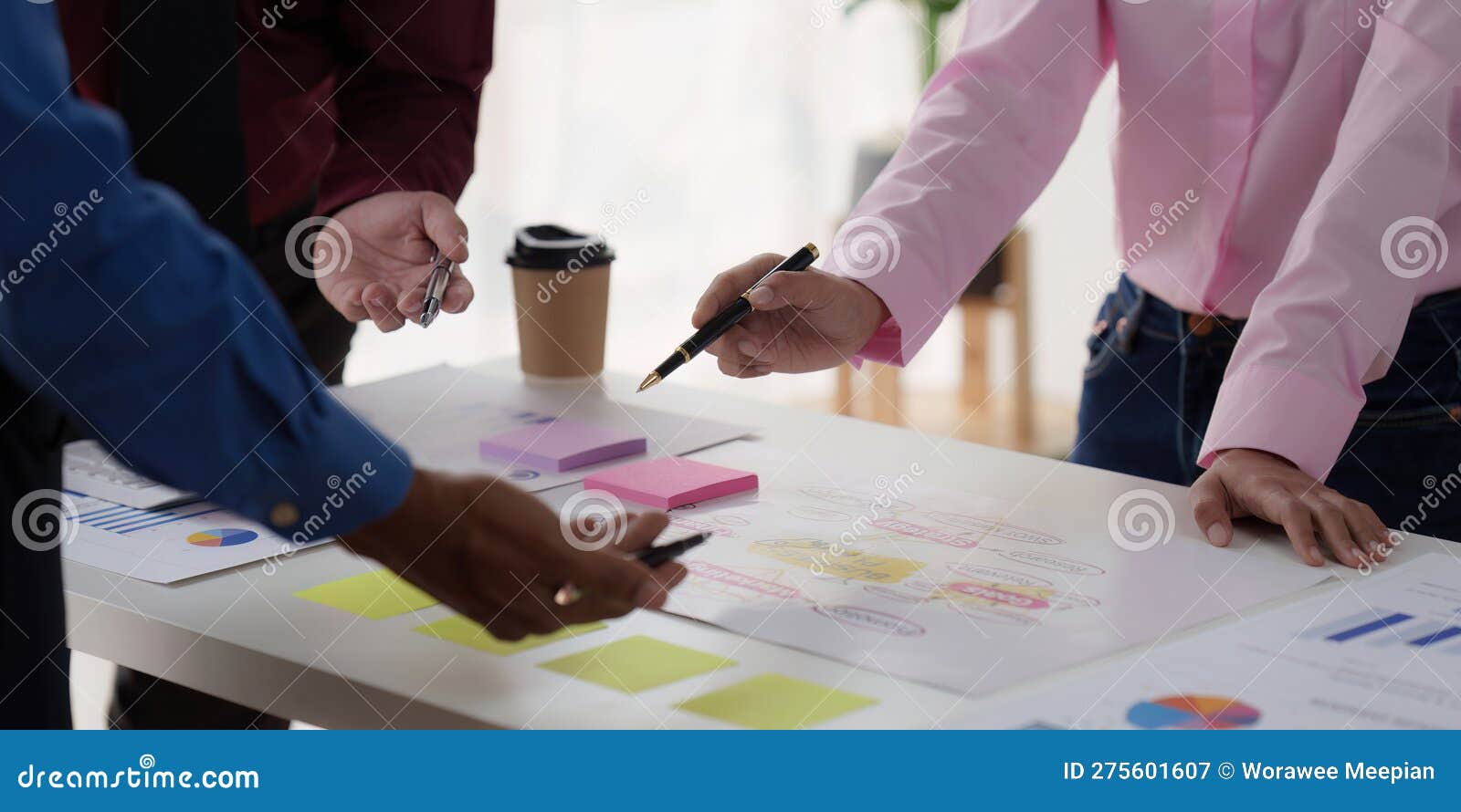 Group of Diverse Creative Discussion about Analyzing Data Financial ...