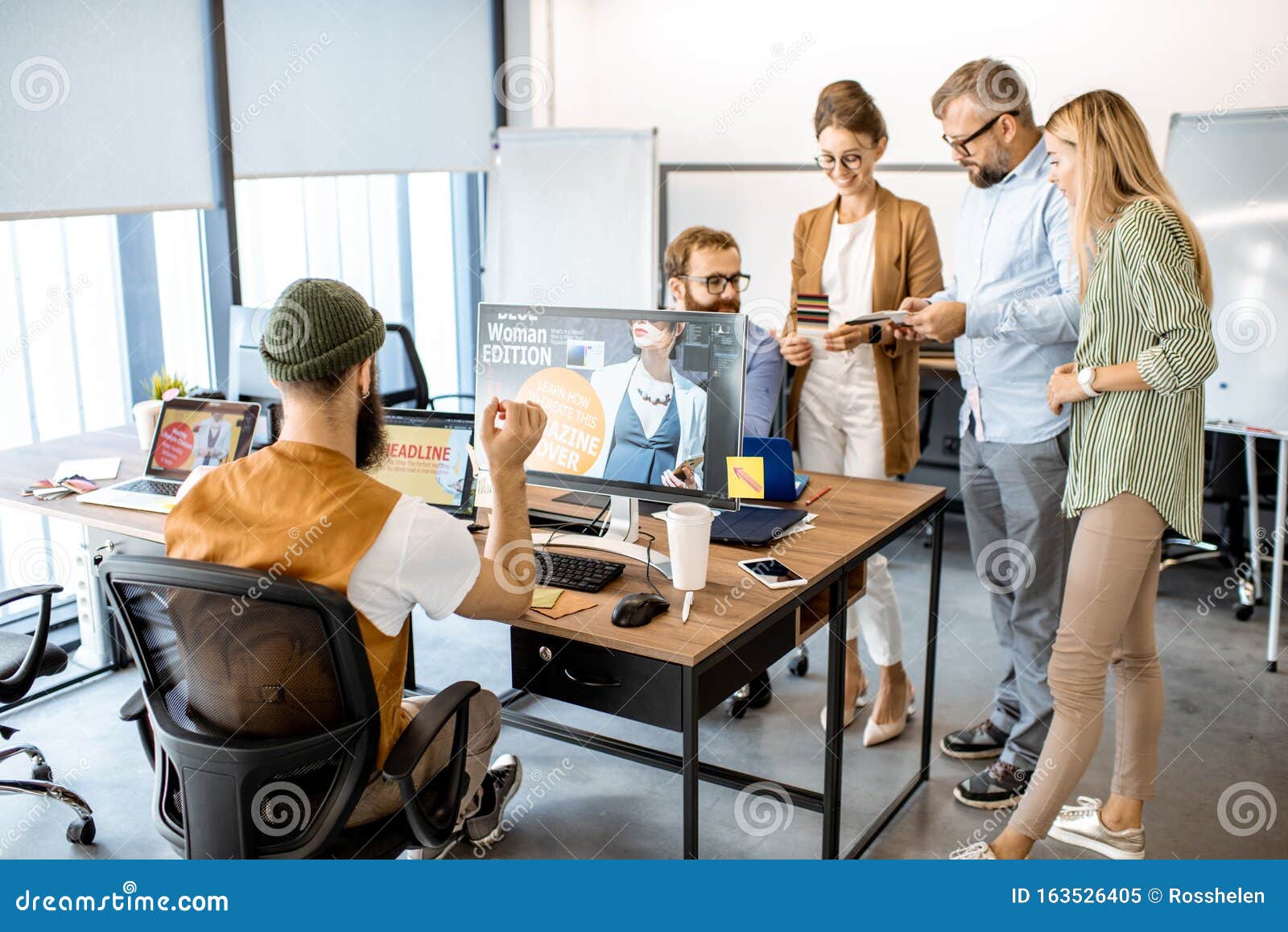 Creative People Working in the Office Stock Image - Image of retouch ...