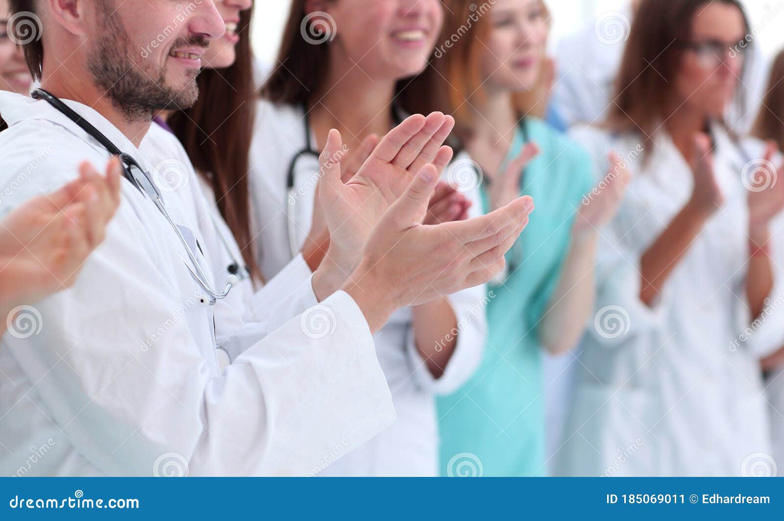 Group of Diverse Doctors Applauding Their Joint Success Stock Image ...