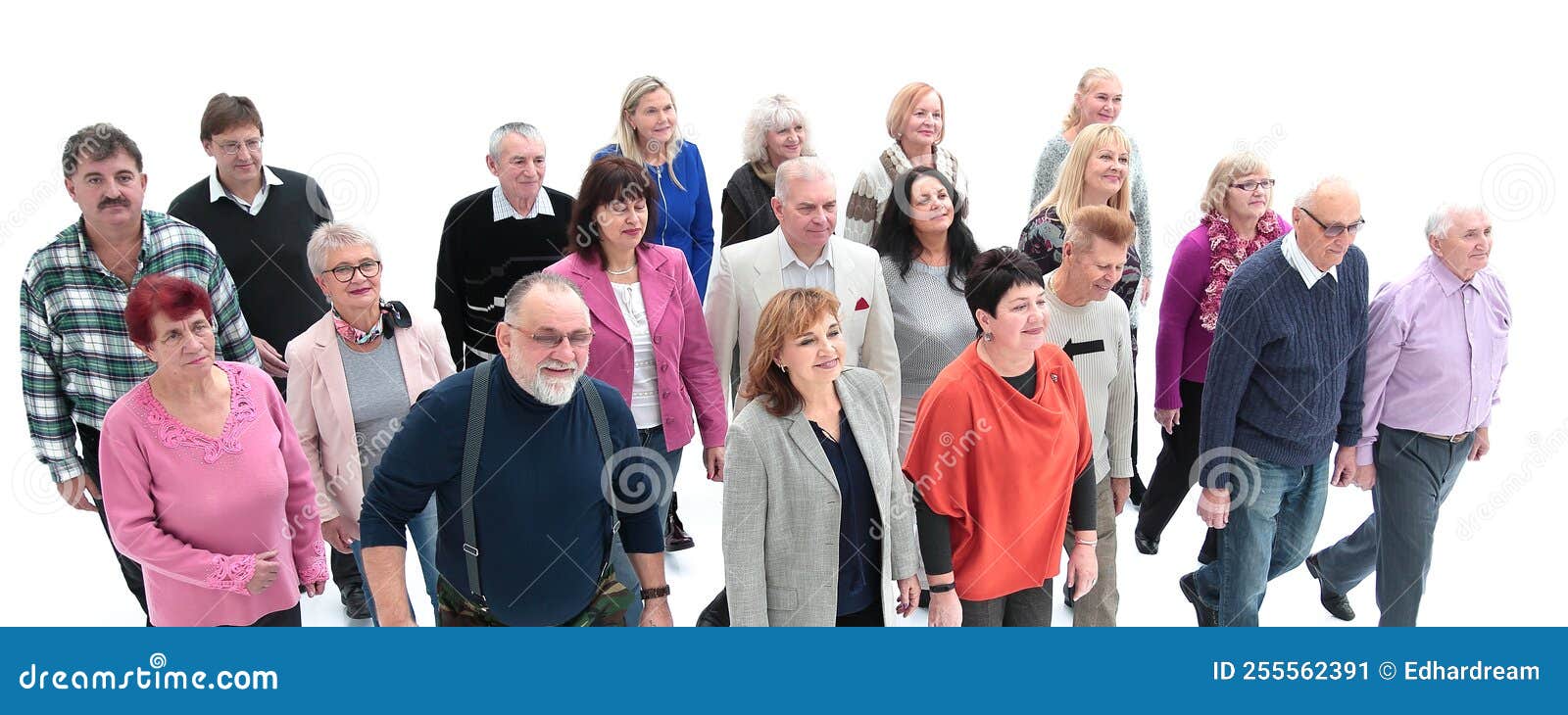 Group of Diverse Elderly People Standing Together and Looking Forward ...