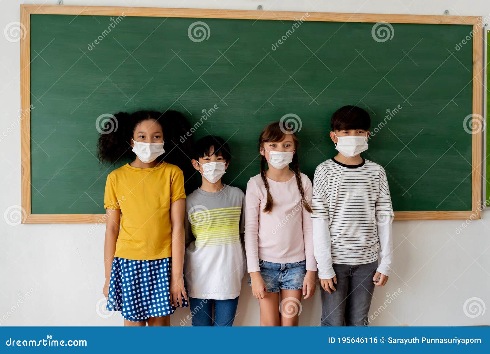 Group of Diverse Elementary Students in Classroom. Primary School ...