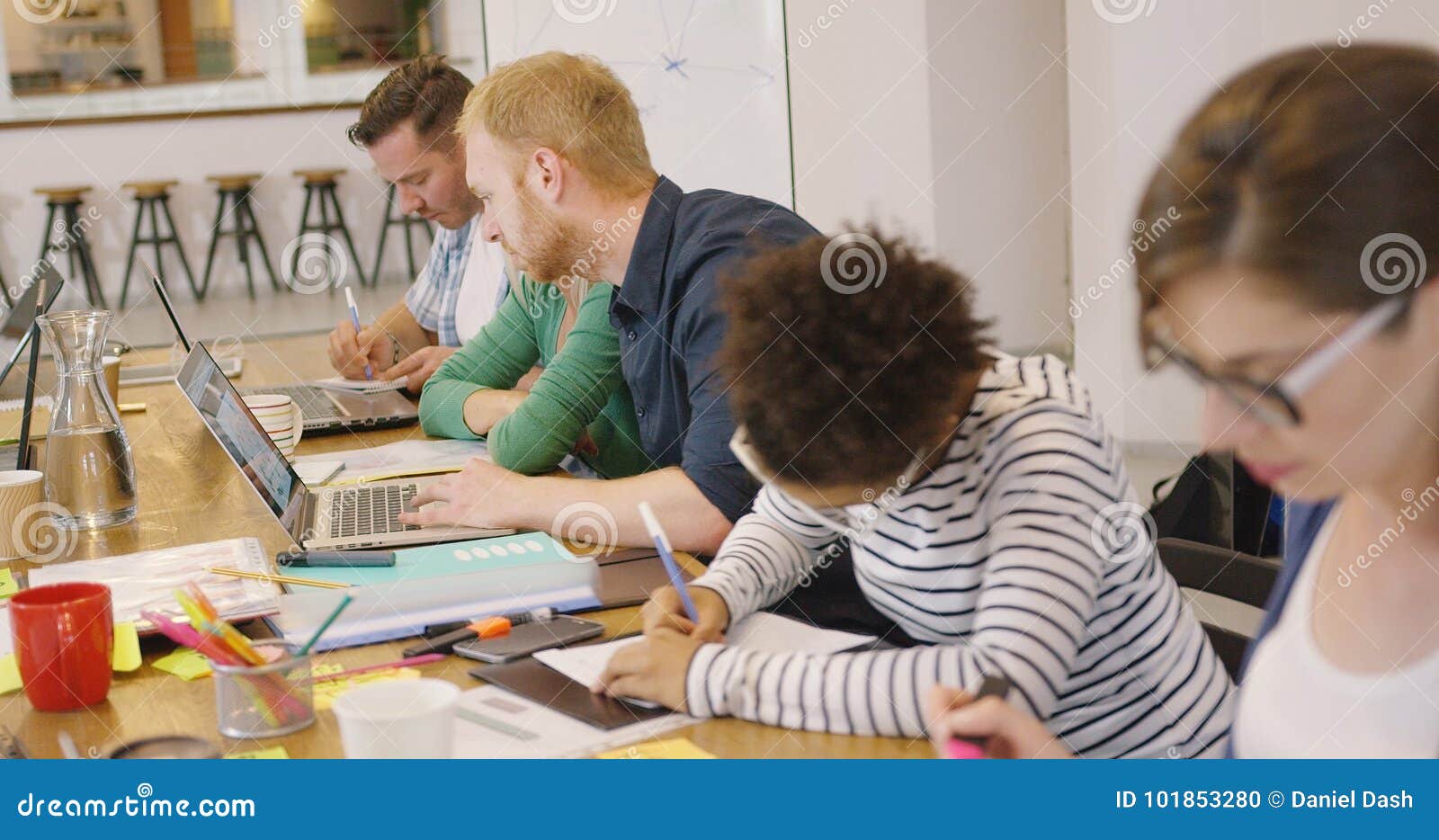 Team working on project stock photo. Image of table - 101853280