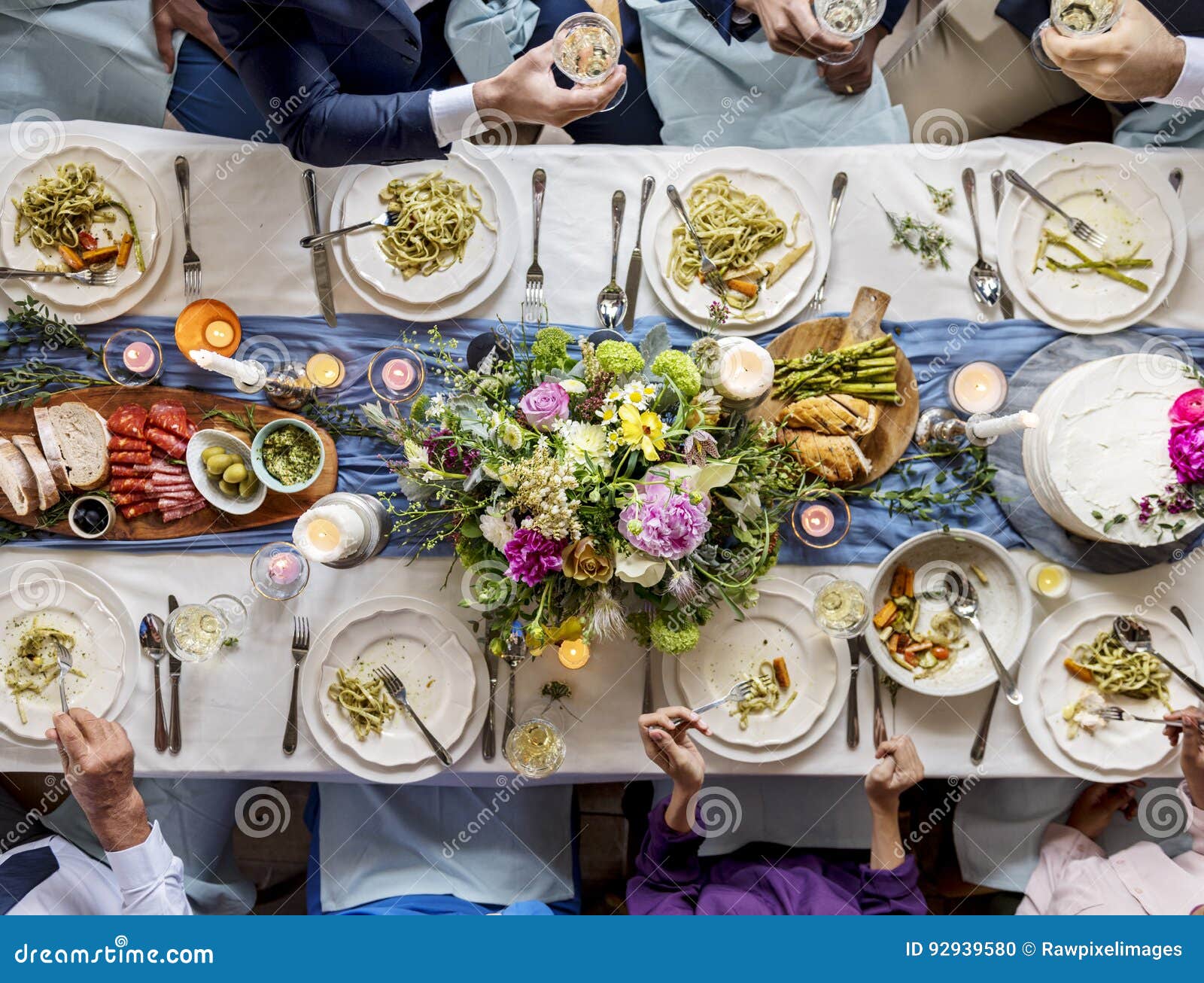 Group of Diverse Friends Gathering Having Food Together Stock Photo ...