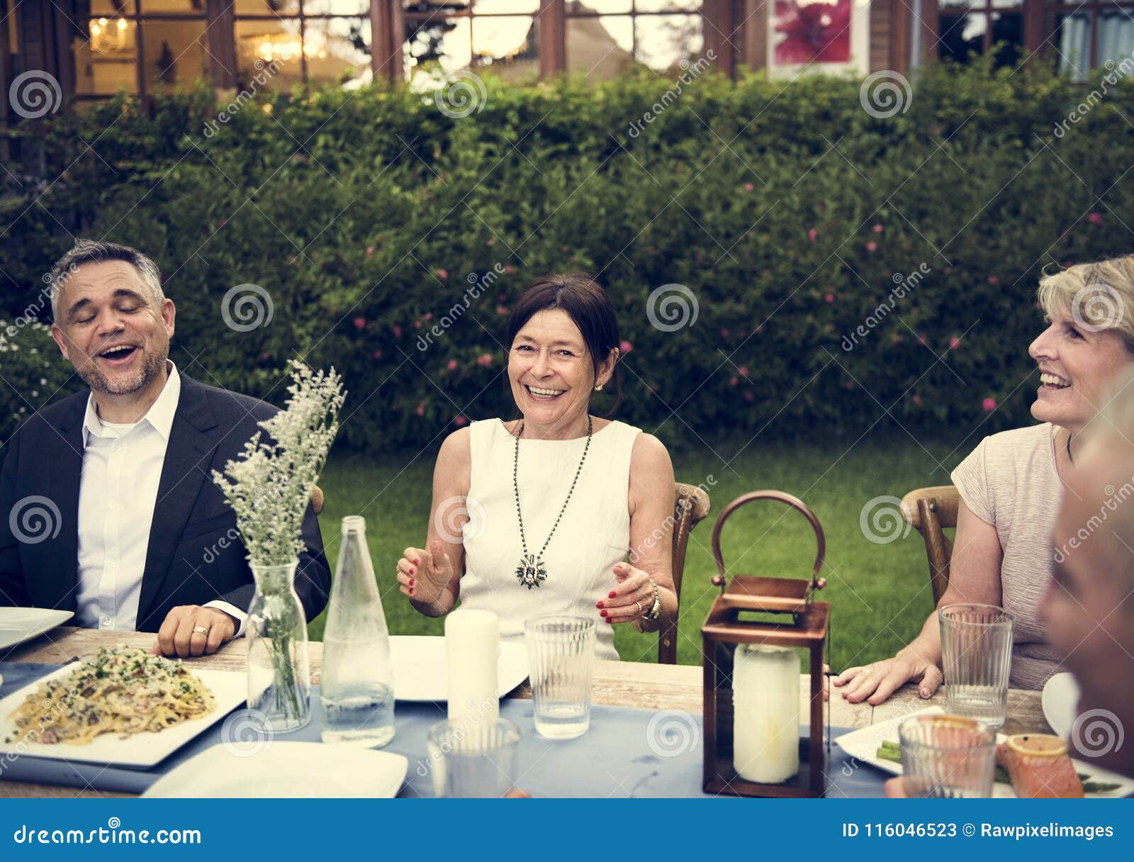 Group of Friends are Having a Dinner Together Stock Image - Image of ...