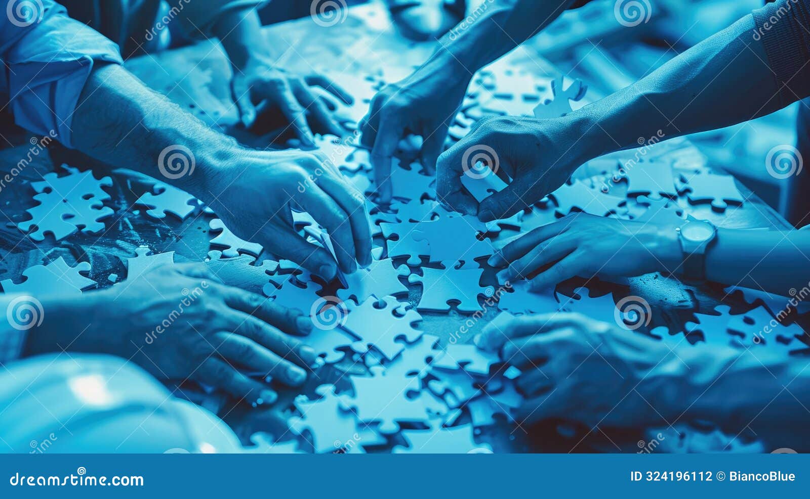 A Group of Diverse Hands Assembling a Puzzle, Each Piece Representing a ...