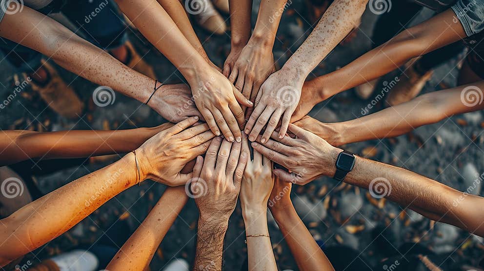 Hands Together: a Symbol of Unity and Collaboration Stock Illustration ...