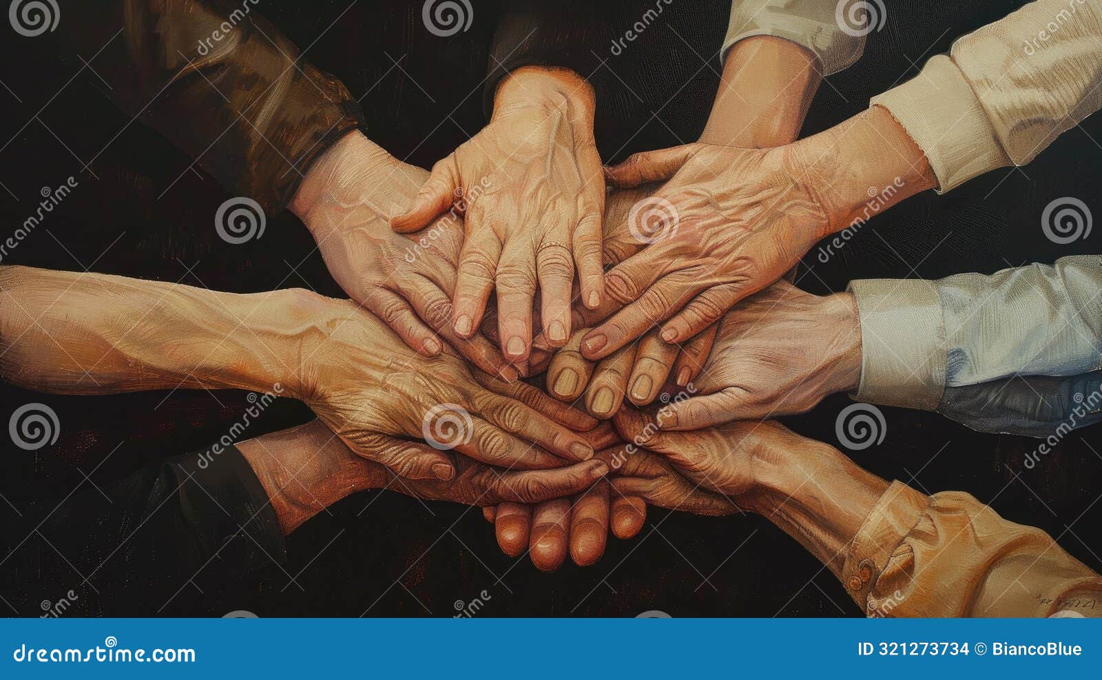 A Group of Diverse Hands Coming Together To Show Unity and Strength ...