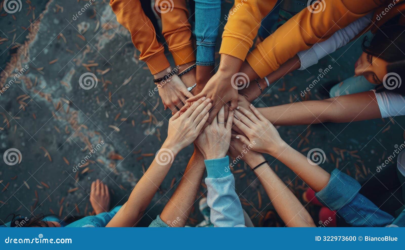 A Group of Diverse Hands Coming Together in Unity and Support AIG535 ...