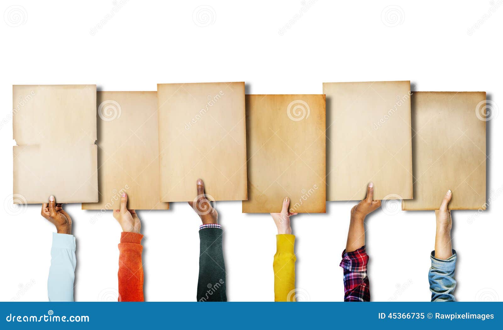 Group of Diverse Hands Holding Old Papers Stock Image - Image of ...