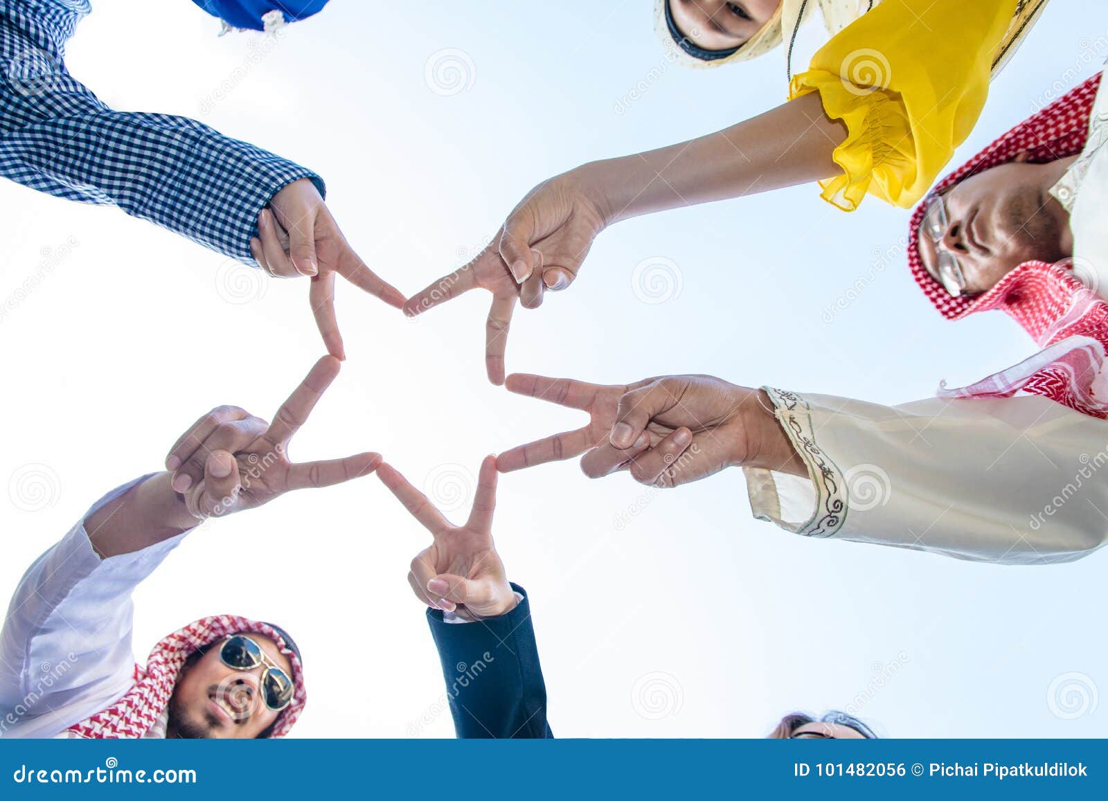 Group of Diverse Hands Together Star Processing Stock Photo - Image of ...