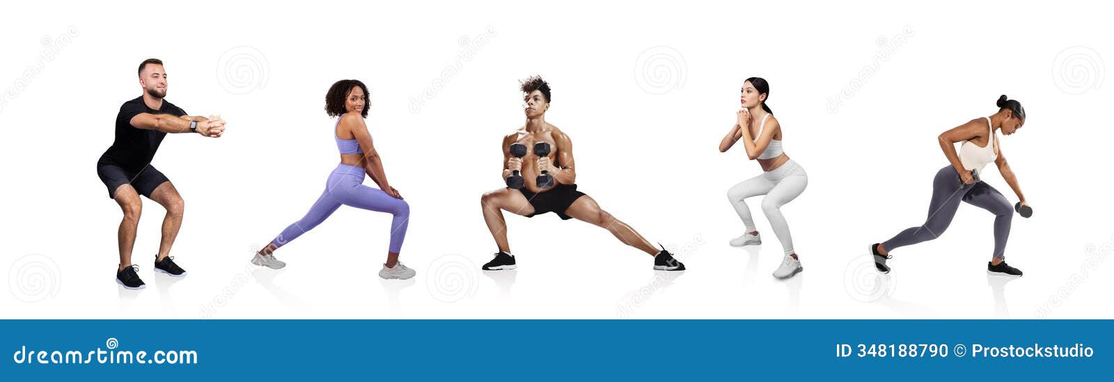 Group of Diverse Individuals Engaging in Strength Training Exercises ...