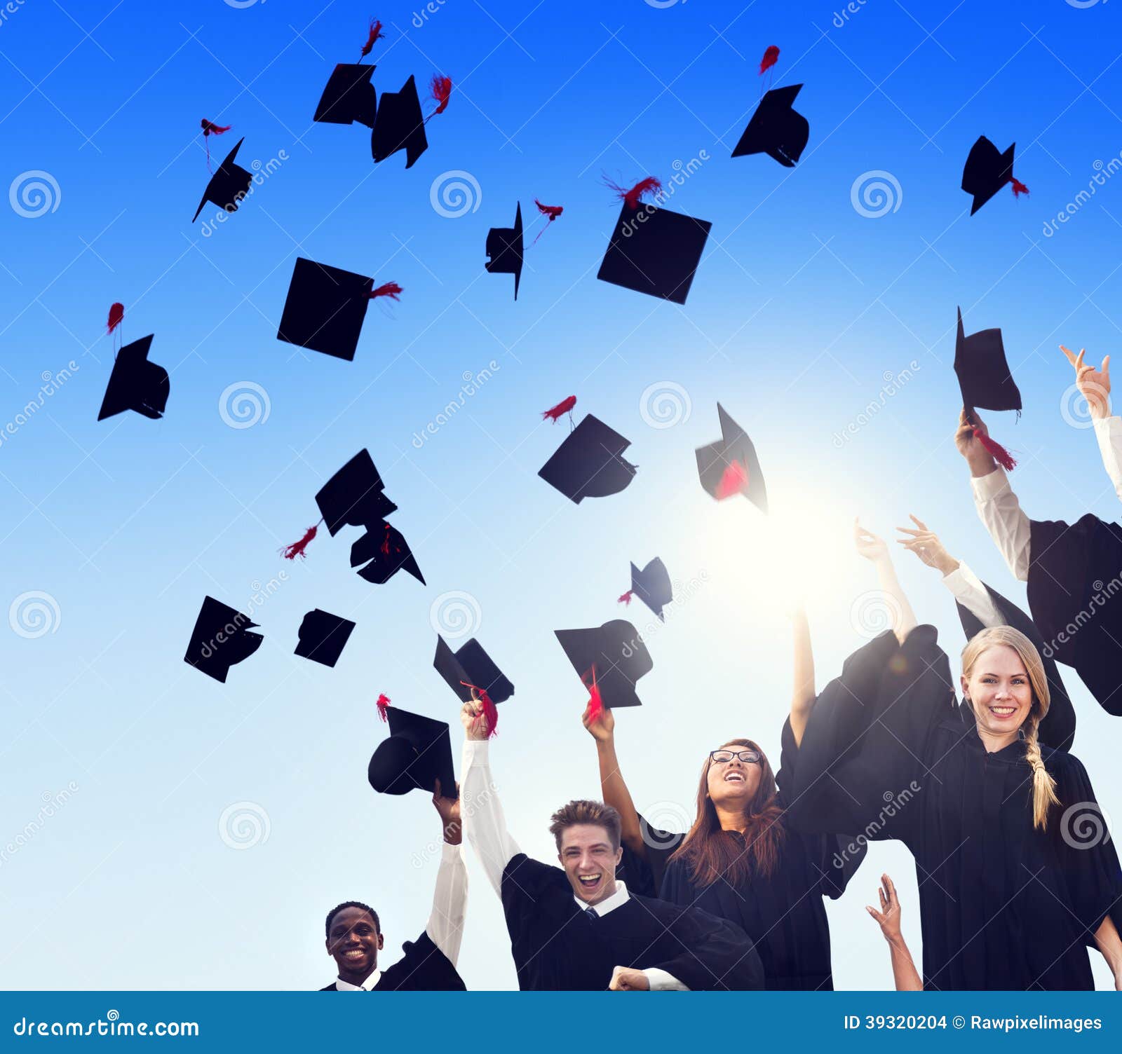 Group of Diverse International Students Stock Photo - Image of diploma ...