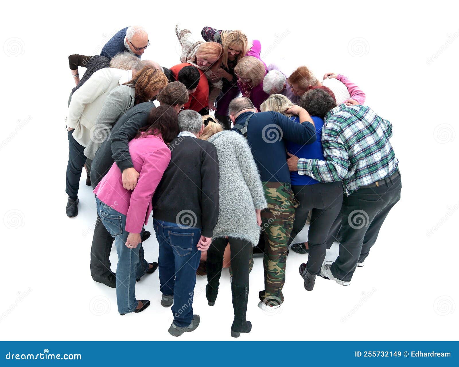 Group of Diverse Mature People, Looking at the Center of the Circle ...