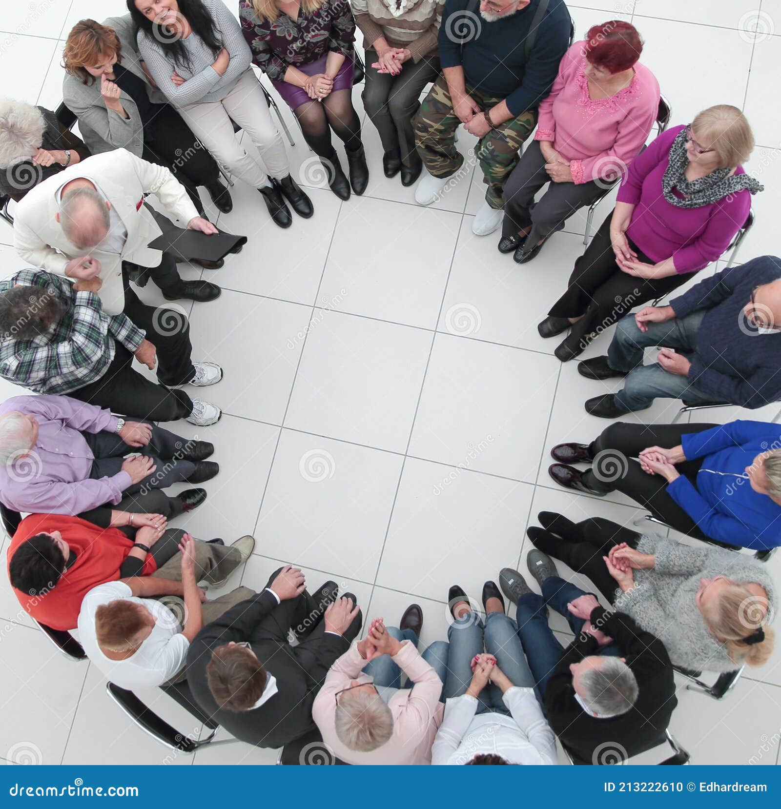 Group of Diverse Mature People Sitting in a Circle. Stock Photo - Image ...