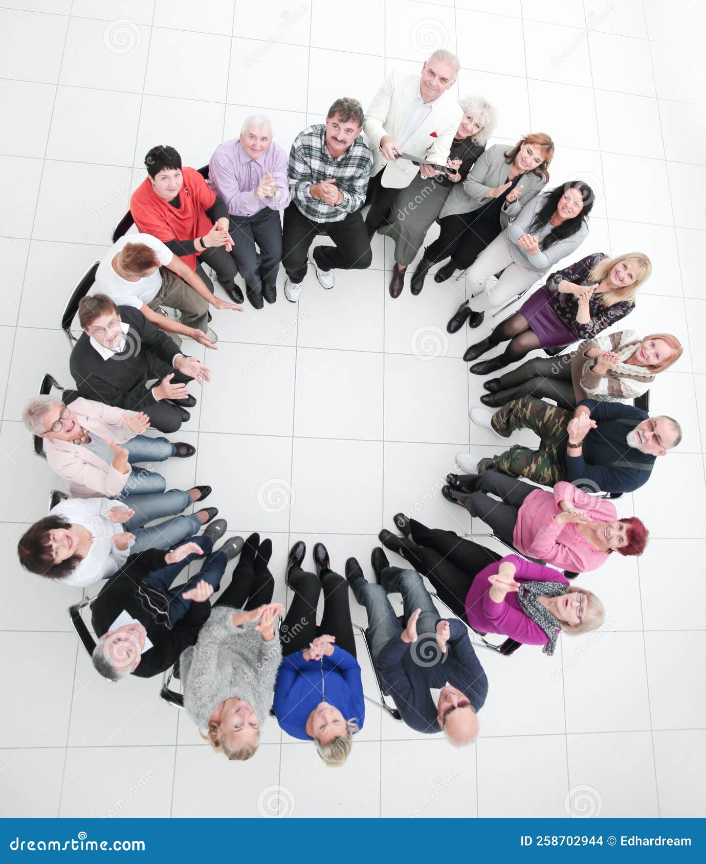 Group of Diverse Mature People Sitting in a Circle. Stock Photo - Image ...