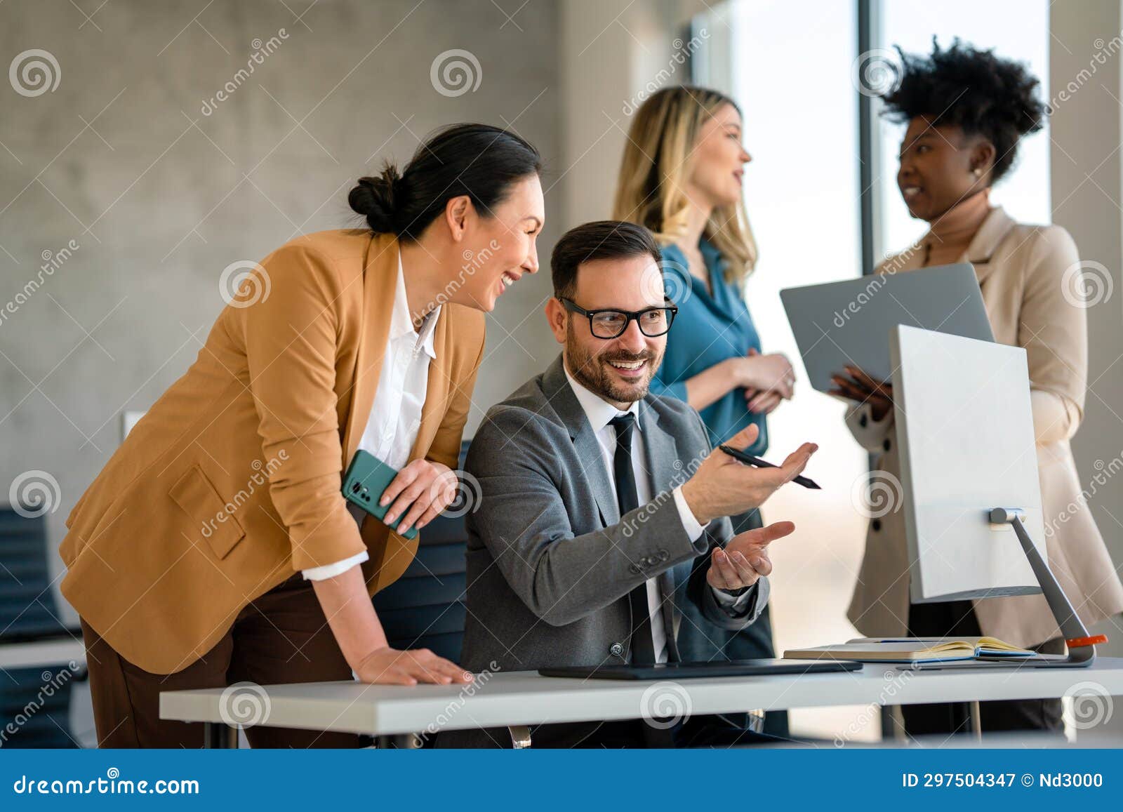 Group Of Diverse Multiethnic Business People And Software Developers Working As A Team In Office