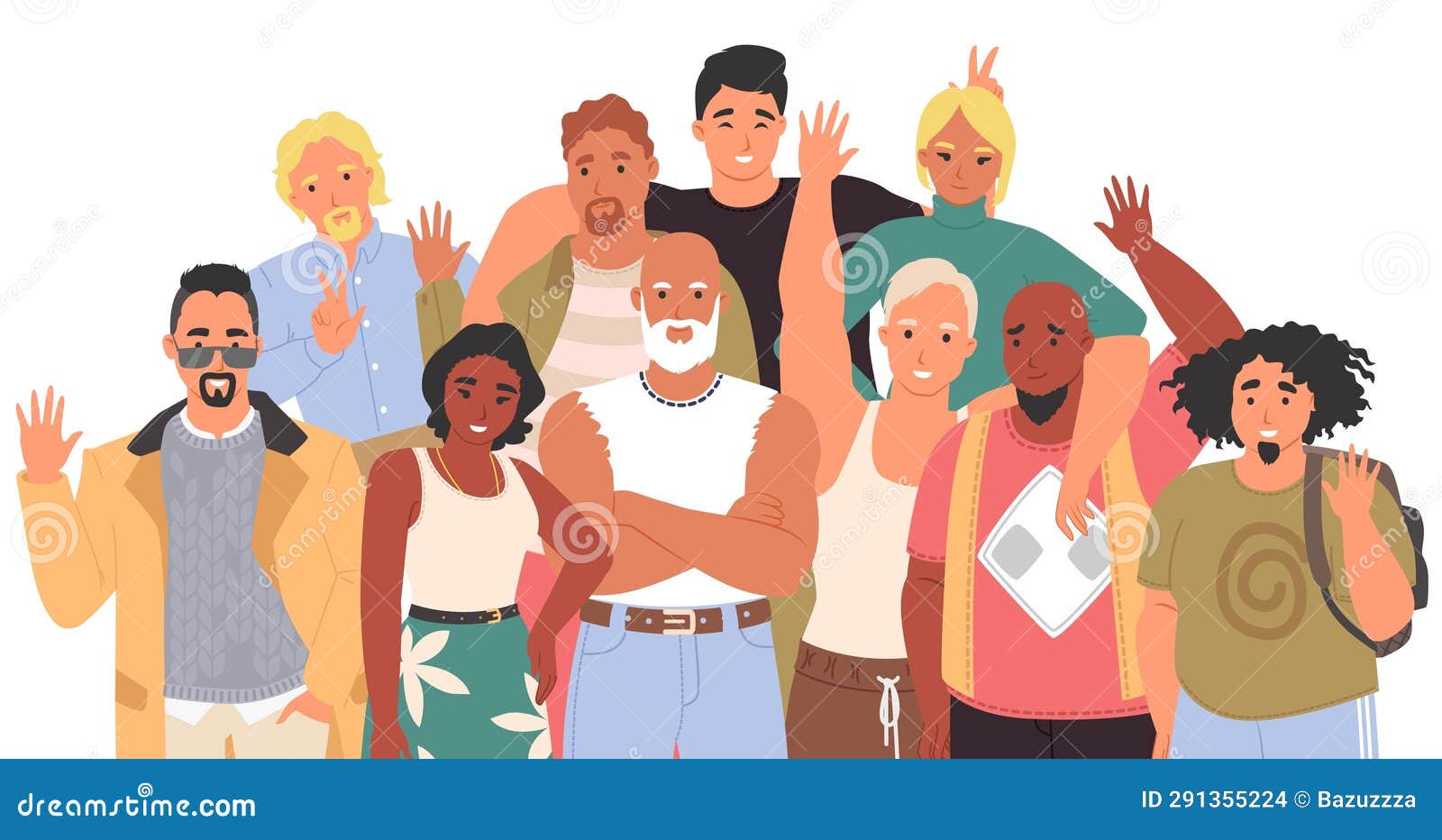 Group of Diverse Multinational People Standing Together Stock Vector ... Group of Diverse Multinational People Standing Together Stock Vector ...