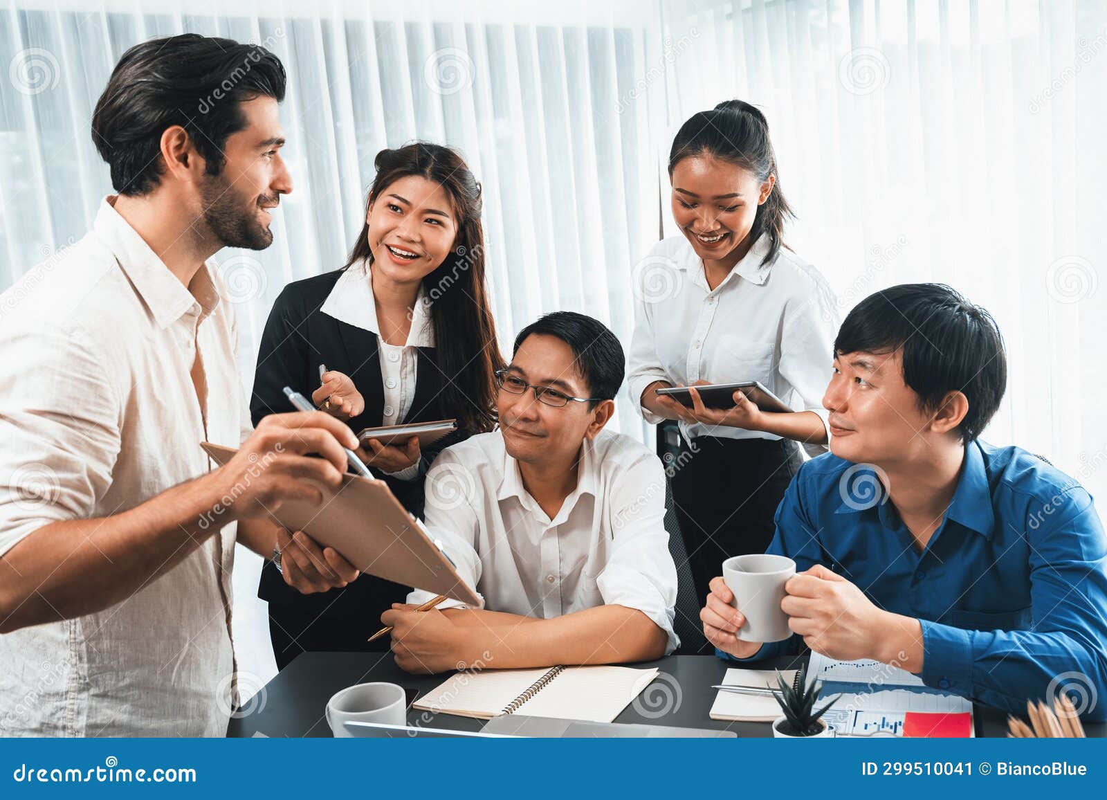 Group of Diverse Office Worker Employee Working Together. Prudent Stock ...